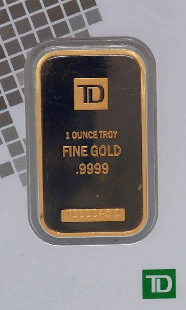 1 OZ Gold Bar TD Bank Toronto | Buy Gold in Ontario